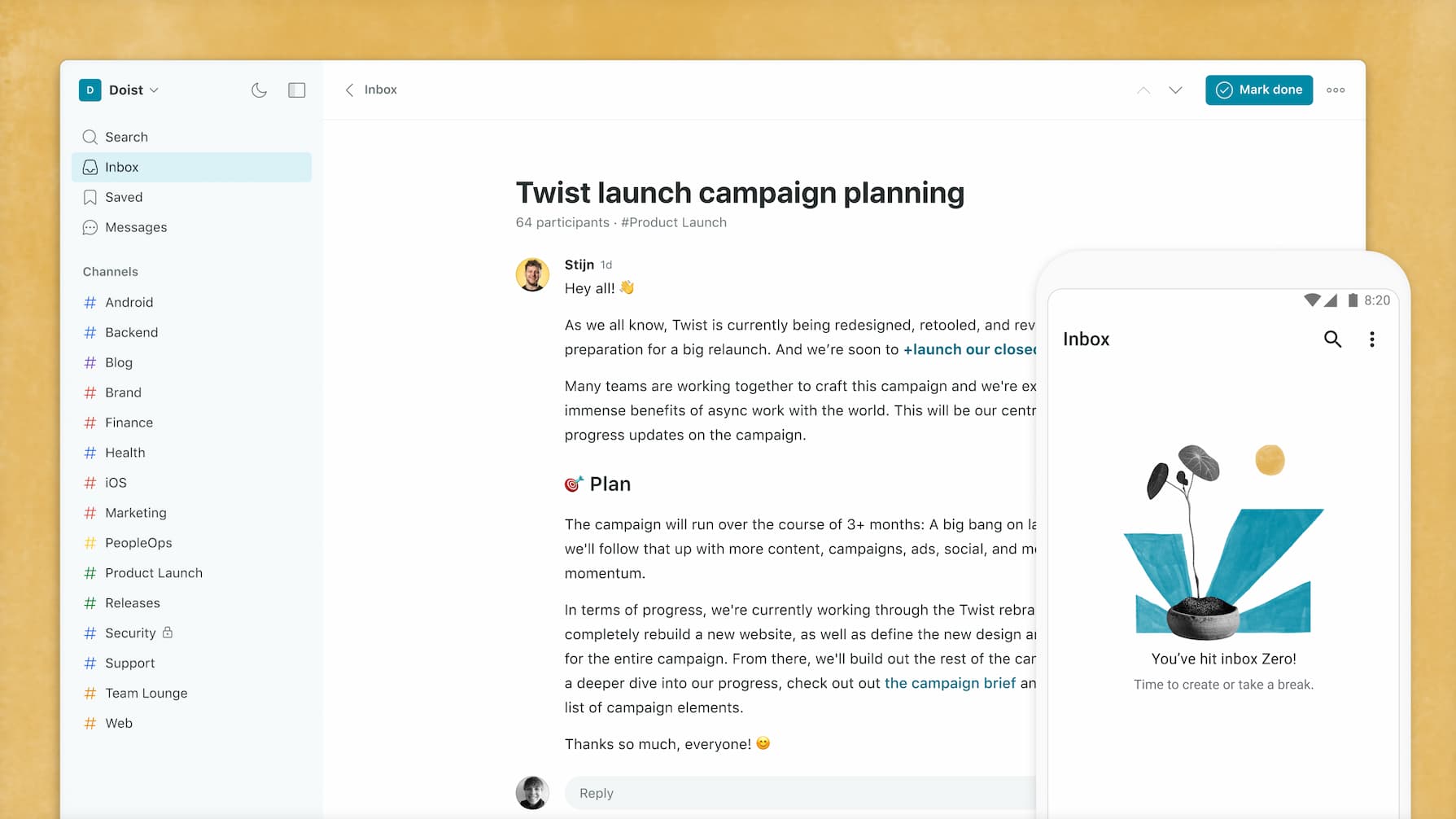 Twist: Organized work communication for flexible teams